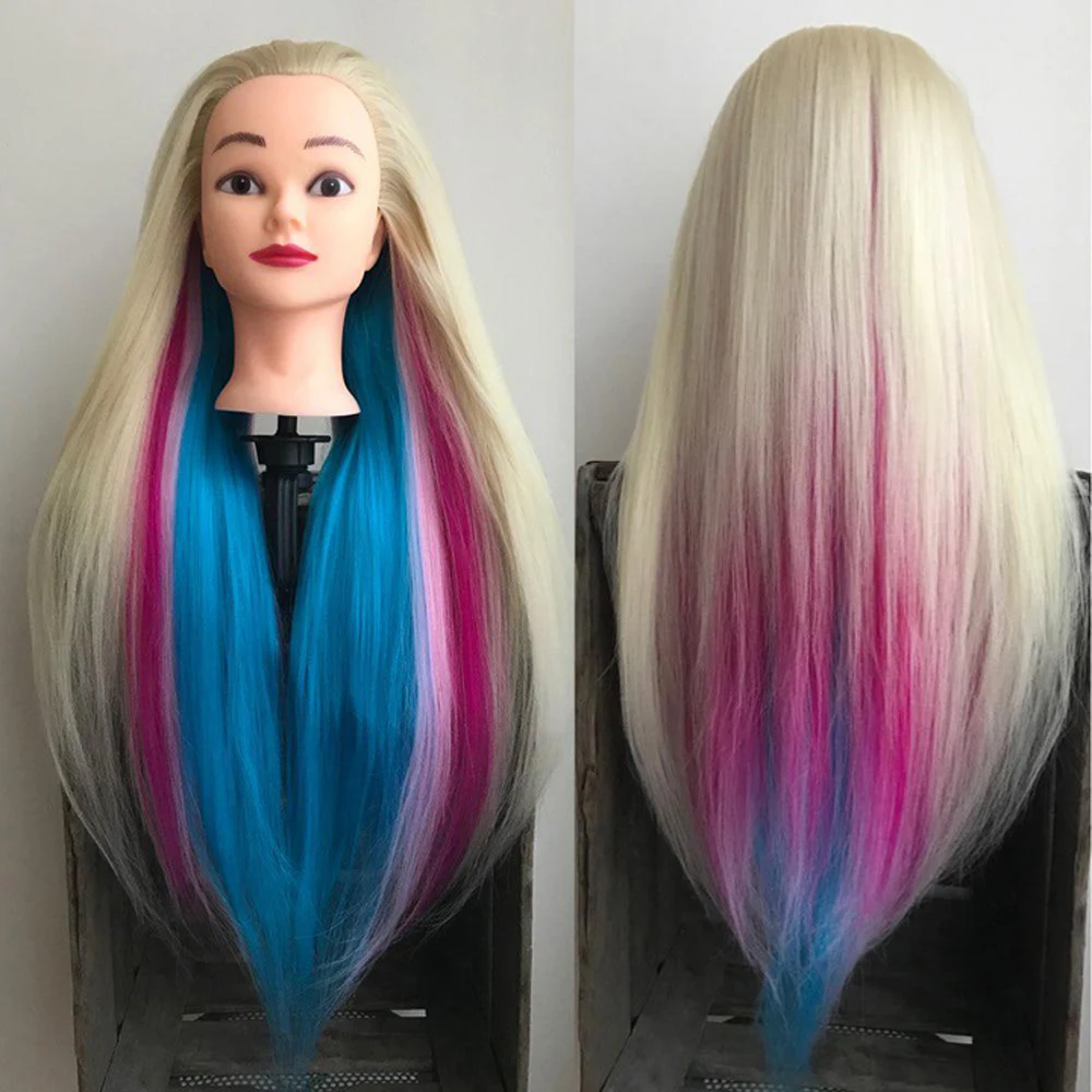 Neverland 29Inch Mannequin Head Colorful Synthetic Hair For Hairstyles ...