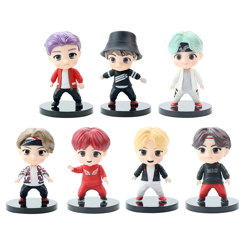 7pcs/lot Kpop Bangtan Boys Tinytan Korean Characters Groups Model Toys ...