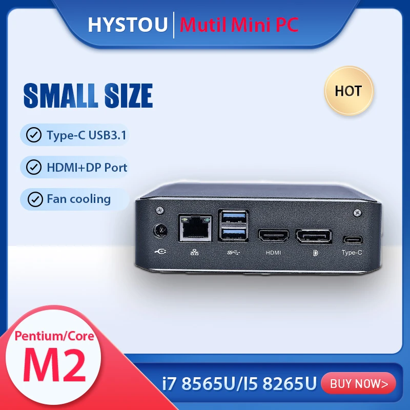 Hot Sale Desktop Office Mini PC Intel Core i7 8565U i5 8265U Small size ...