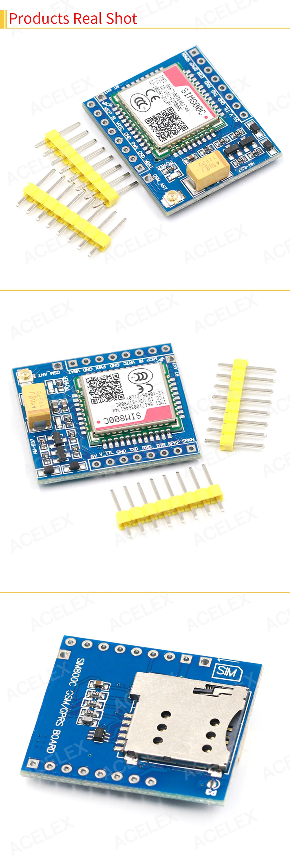 Плата разработки SIM800C GSM GPRS модуль 5 В/3,3 в TTL IPEX с Bluetooth ...