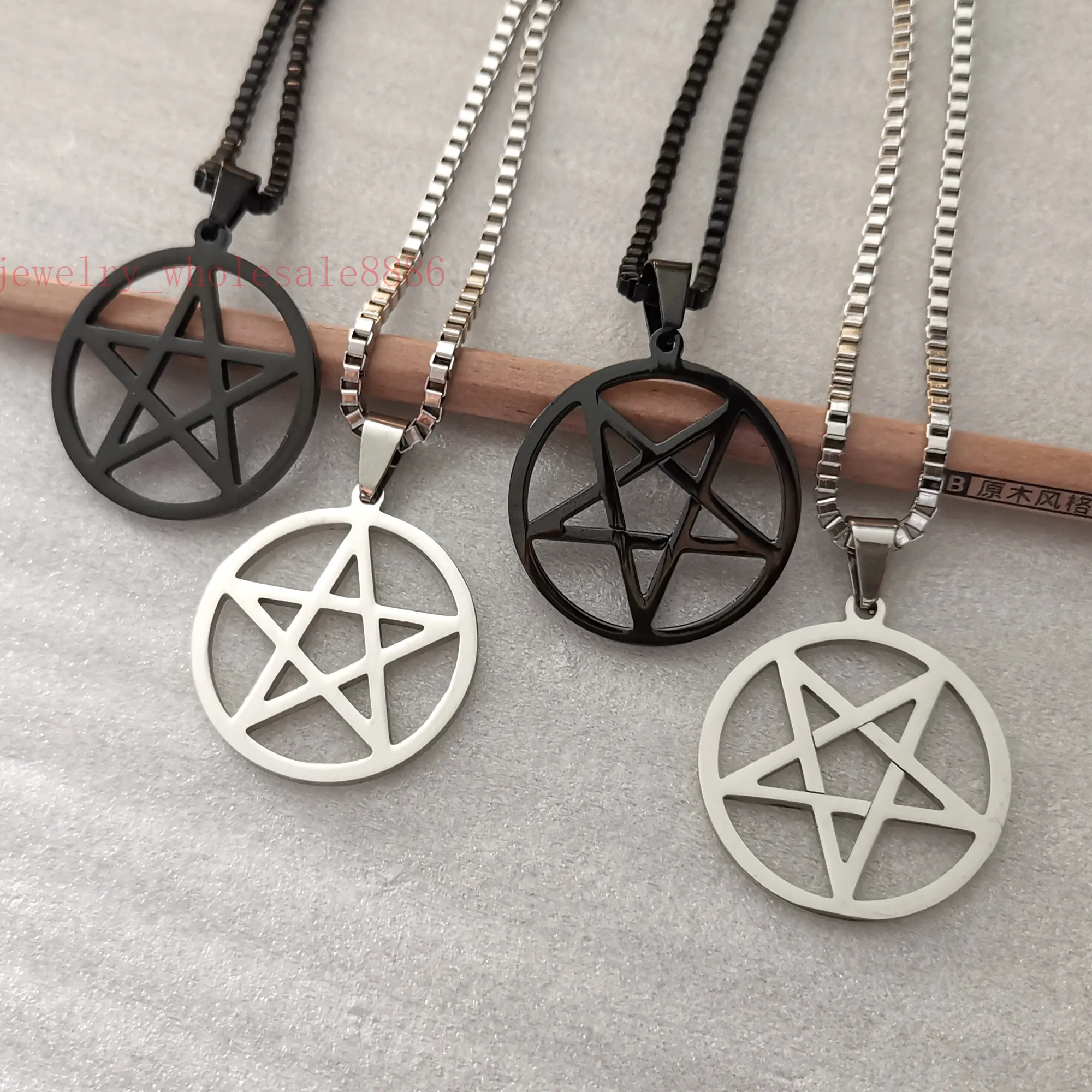 best selling Men Pagan Wicca Inverted Star Pentagram Stainless Steel ...
