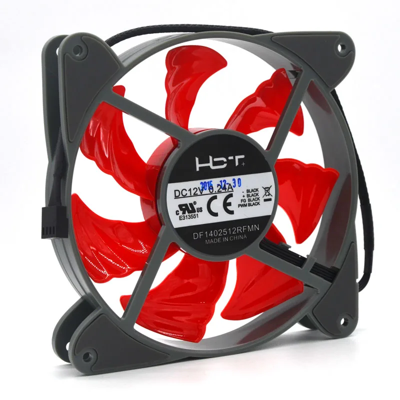 140mm pwm cpu cooling fan computer pc set up 12V 800 1400RPM 38 62CFM 0 ...