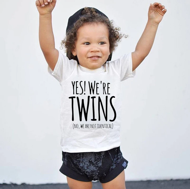 Yes-We-re-Twins-Letter-Printing-T-Shirt-Children-Present-T-shirt-Boys ...