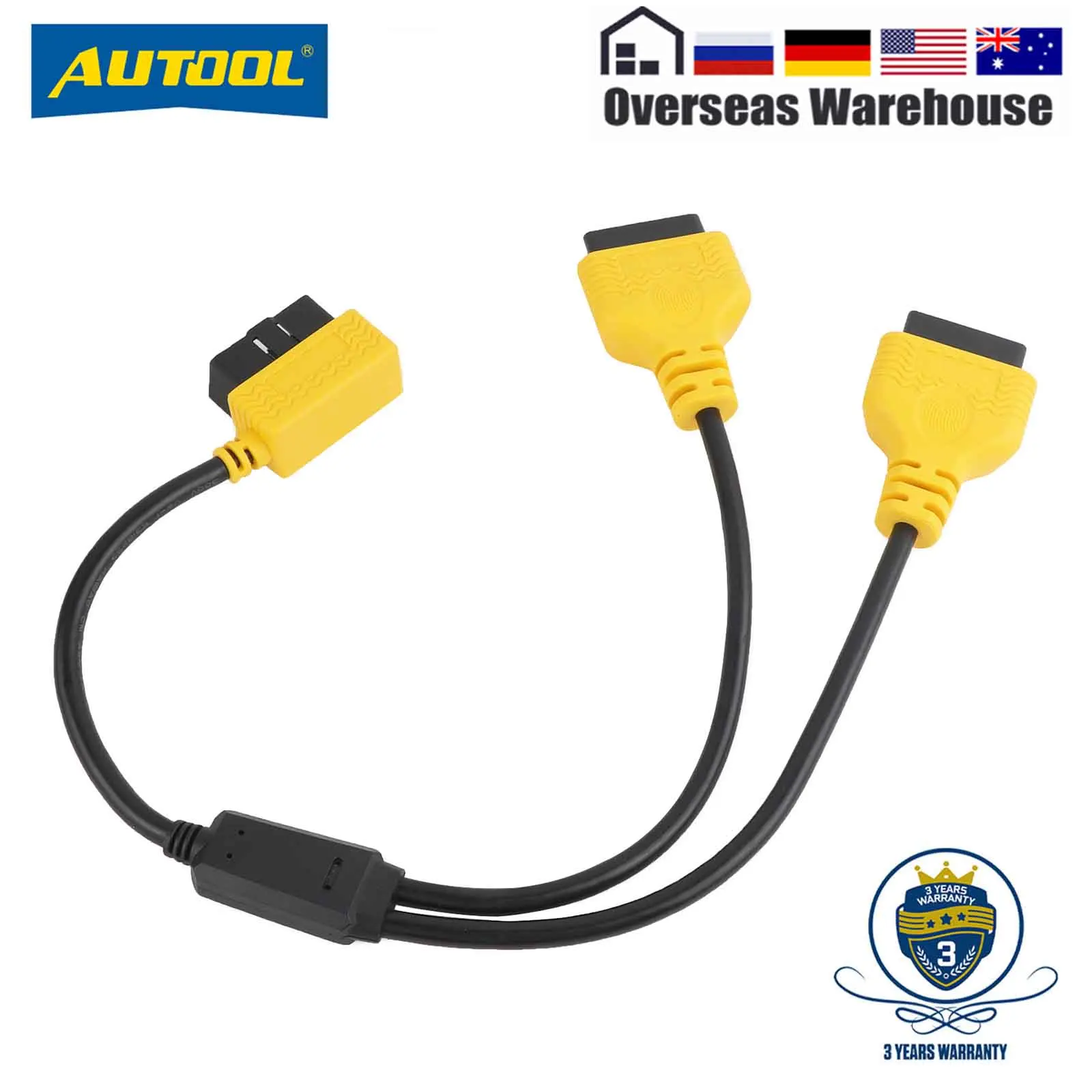 AUTOOL-OBD-Cable-OBD2-1-to-2-Splitter-Wire-Adapter-50cm-Car-OBDII-Car ...
