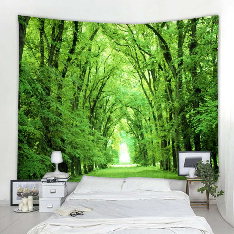 Wood Home Decoration Tapestry | Wood Wall Tapestry | Landscapes Walls ...