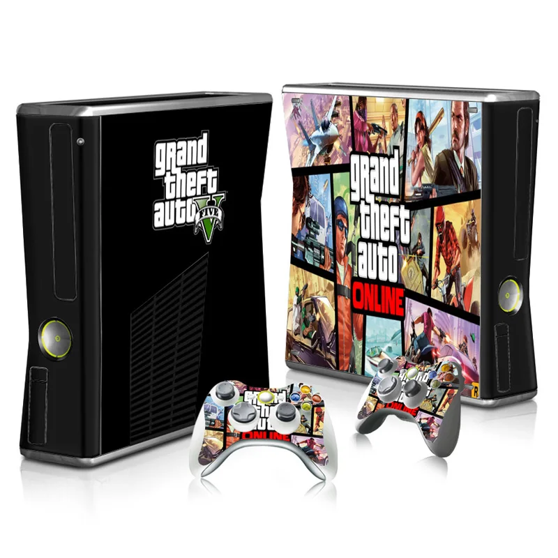 Autocollant en vinyle pour Console Xbox 360 Slim + 2 coques de ...