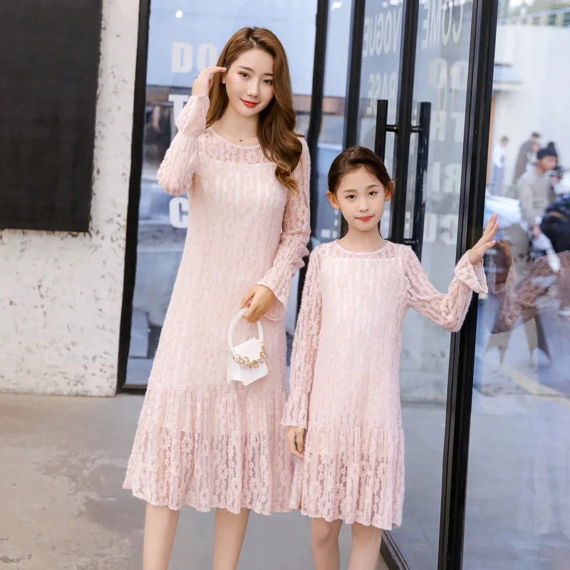 Family-dress-Mother-and-Daughter-Dresses-Family-Matching-Clothes-Beige ...