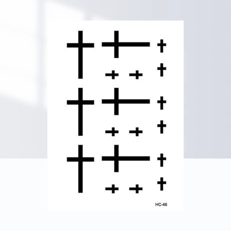 Thin Black Cross Tattoo