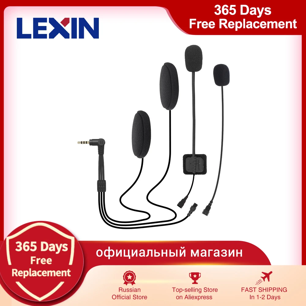 LEXIN Intercom Headset Accessories for LX-ET COM Helmet earphoe with 2 ...
