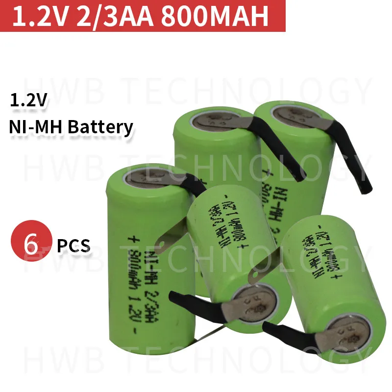 Batería recargable Original de 1,2 V, 2/3AA, 800mAh, Ni Mh 2/3, AA, Ni ...
