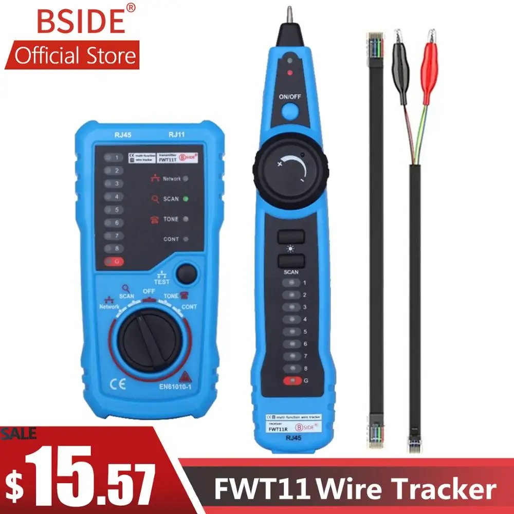 BSIDE FWT11 High Quality RJ11 RJ45 Cat5 Cat6 Telephone Wire Tracker ...