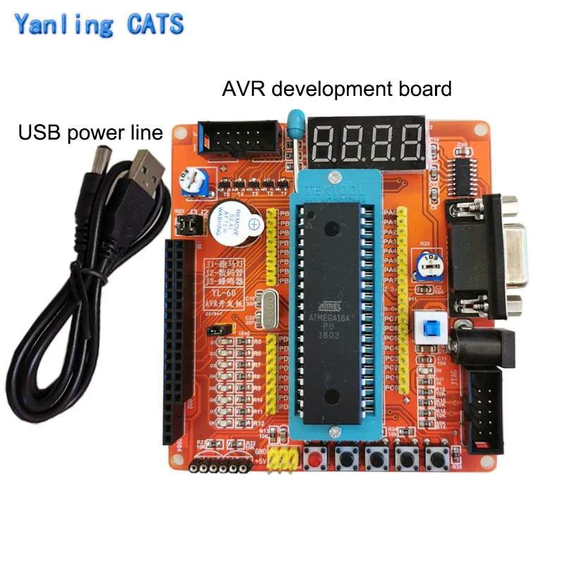 Placa de desenvolvimento microcontrolador avr mcu atga16