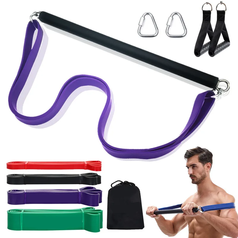 Pull-up-Resistance-Bands-Bar-Set-Strength-Training-for-Chest-Press ...