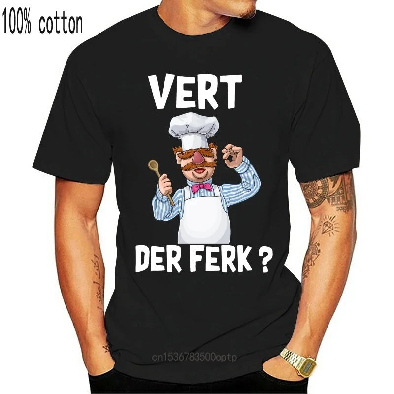 New-Vert-Der-Ferk-Swedish-Chef-The-Muppet-Show-T-Shirt-Black-Cotton-Men ...