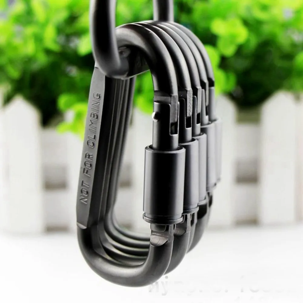 Tactical D Keychain Shape Hook Buckle Clip Climbing Army Carabiner ...