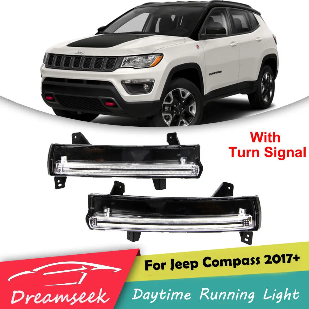 DRL-For-Jeep-Compass-2017-2018-LED-Daytime-Running-Light-Fog-Lamp-With ...