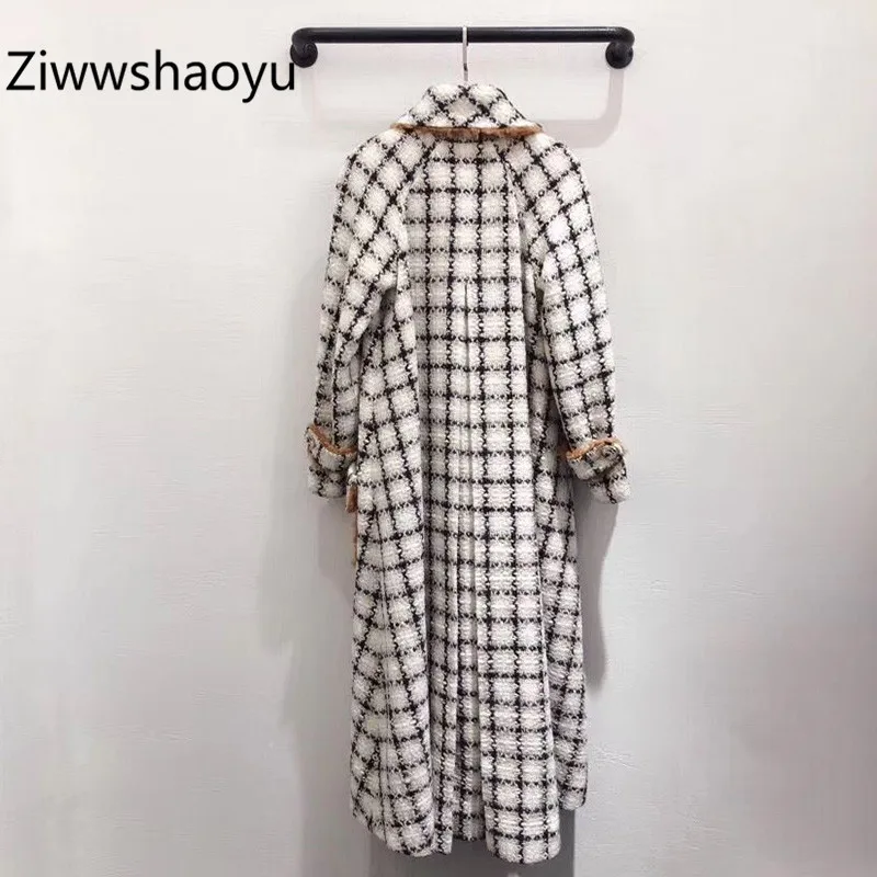 Ziwwshaoyu, дизайнерское высококачественное черно-белое клетчатое ...