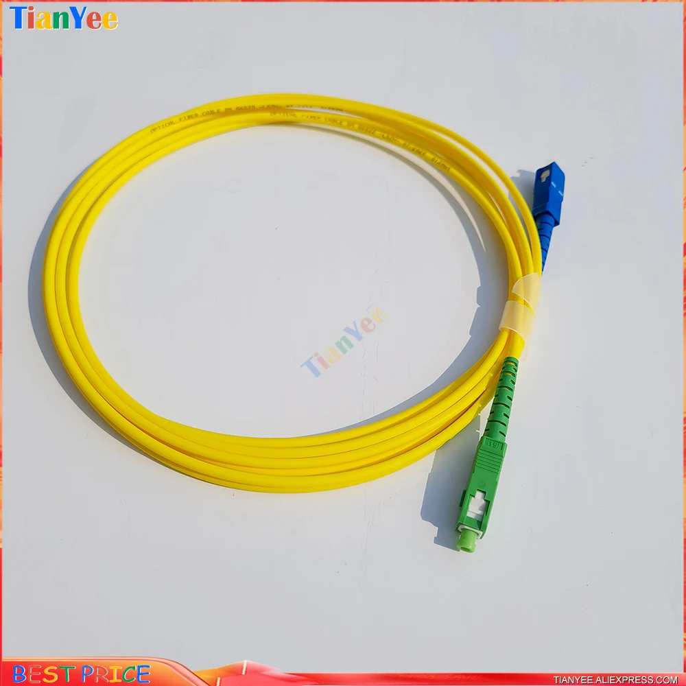 10 Pçs/lote SC APC para SC SC UPC Patch Cord Fibra Monomodo Simplex 3.0 ...