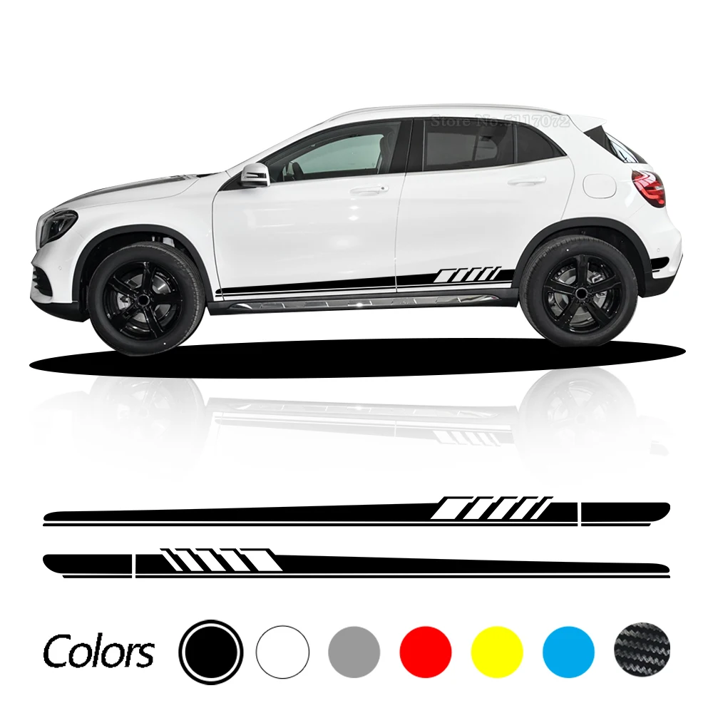 2Pcs-Edition-1-Car-Door-Side-Stripe-Sticker-Body-Sport-Long-Decal-For ...