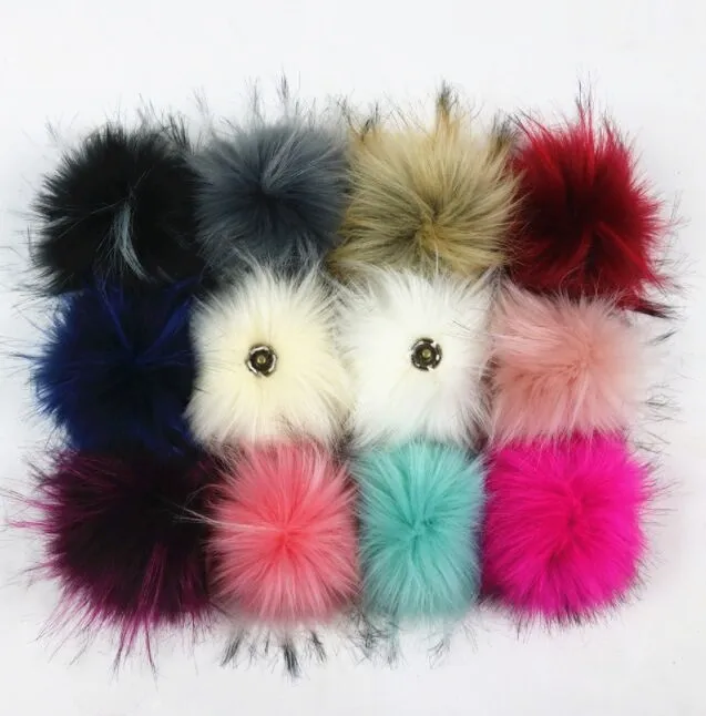 DIY Solid Fluffy Artificial Polyester Fur Ball Multicolor Fur Pom Poms ...