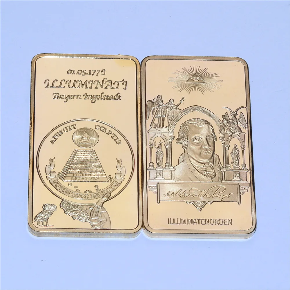 Rare 1 Oz MASONIC GOLD BAR ILLUMINATI Gold Bar Illuminati Masonic ...