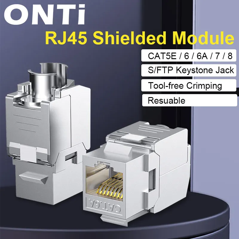 Onti 12 pces rj45 keystone jack cat8 cat7 cat6a cat6 cat5e protegido ...