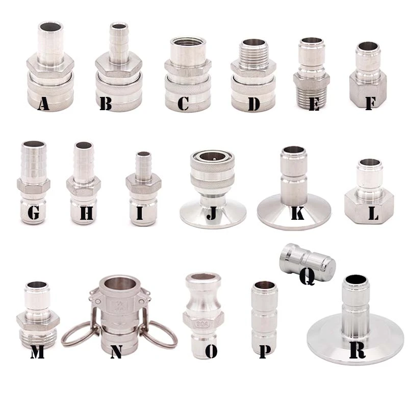 Homebrew Beer Quick Disconnect 304 Stainless Steel Ball Lock Style Free ...