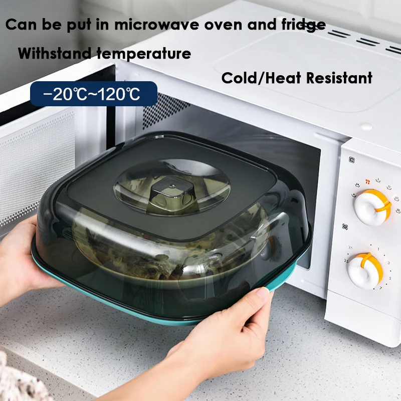 Microwave Splatter Cover Plastic Stackable Food Preservation Tray Cold ...
