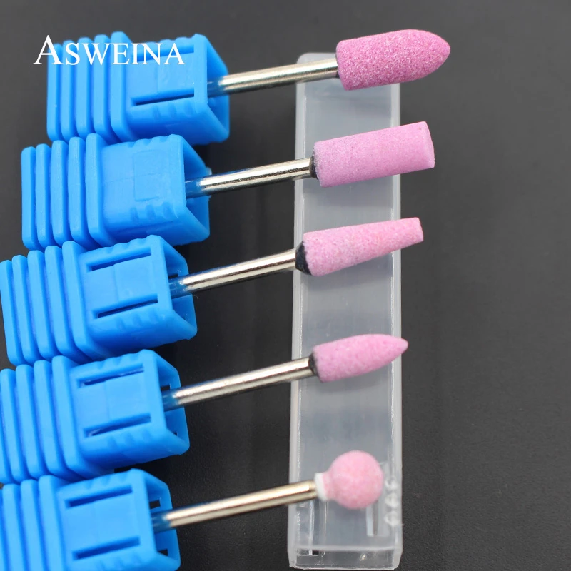 ASWEINA 1pcs Pink Colors Ceramic Stone Nail Drill Bit Nail Art Tools ...