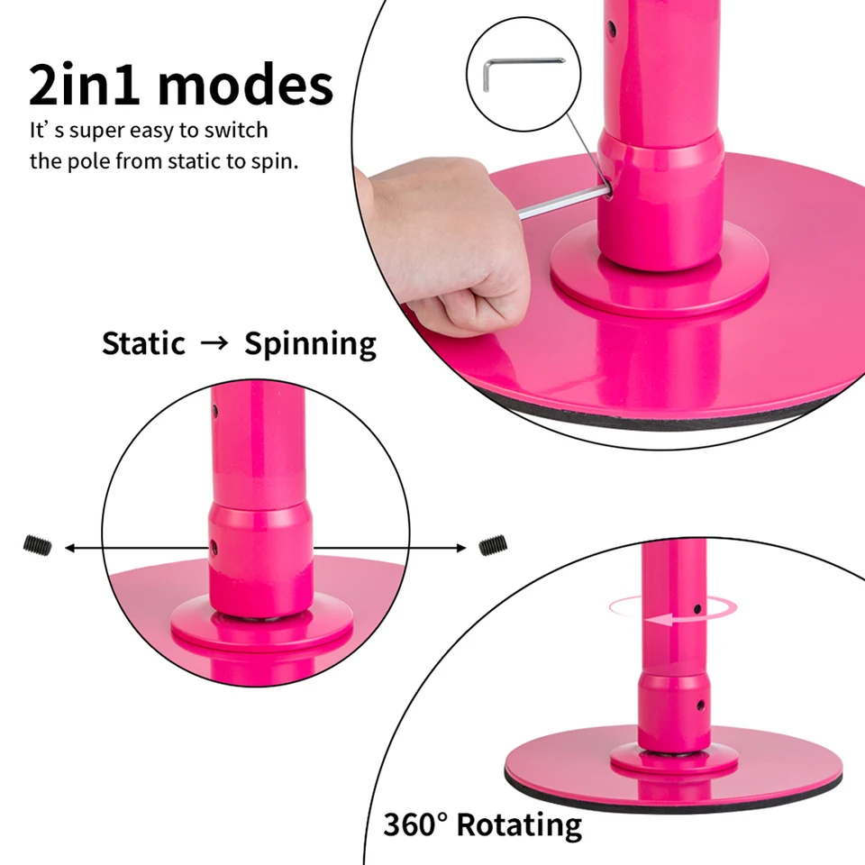 45mm Dance Pole 10ft Adjustable Dance Pole Kit - 45mm Professional ...