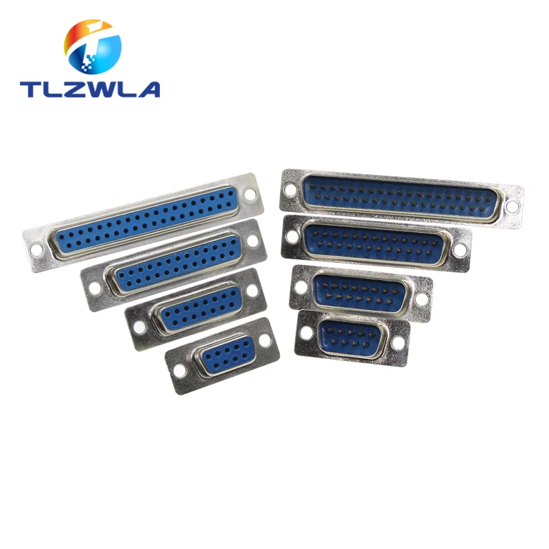 5Pcs-DB9-DB15-DB25-DB37-Hole-Pin-Female-Male-Blue-Welded-Connector ...