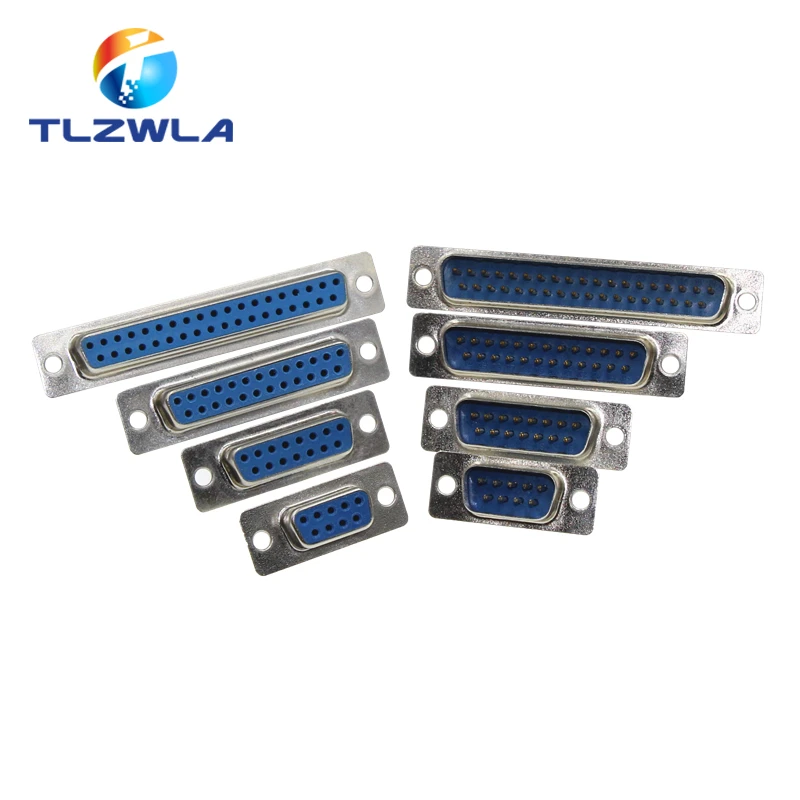 5Pcs DB9 DB15 DB25 DB37 Hole/Pin Female/Male Blue Welded Connector RS232 serial port socket DB D ...