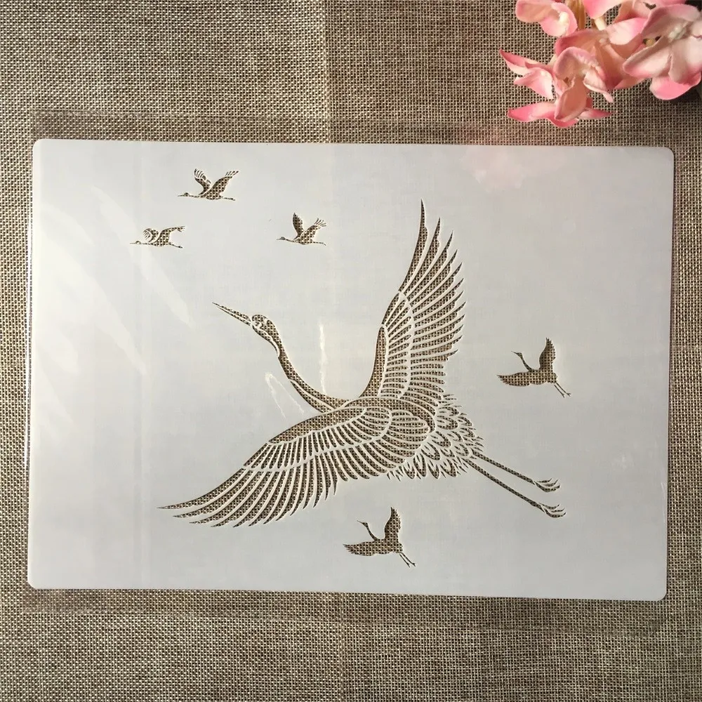 A4-29cm-Crane-Birds-DIY-Layering-Stencils-Wall-Painting-Scrapbook ...