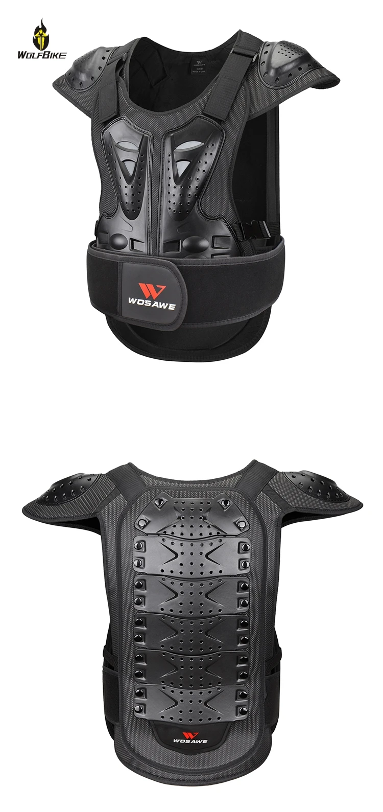 Wolfbike Back Protector Motorcycle Jackets Adult Shoulder Spine Chest ...