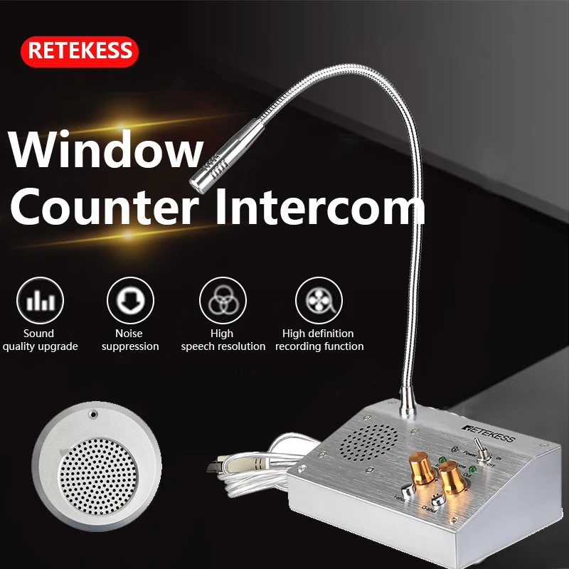 RETEKESS TW103 2W Dual Way Window Counter Intercom Dual Way Counter ...