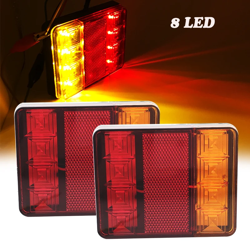 2x-12V-Waterproof-Durable-Car-Truck-LED-Rear-Tail-Light-Warning-Lights ...