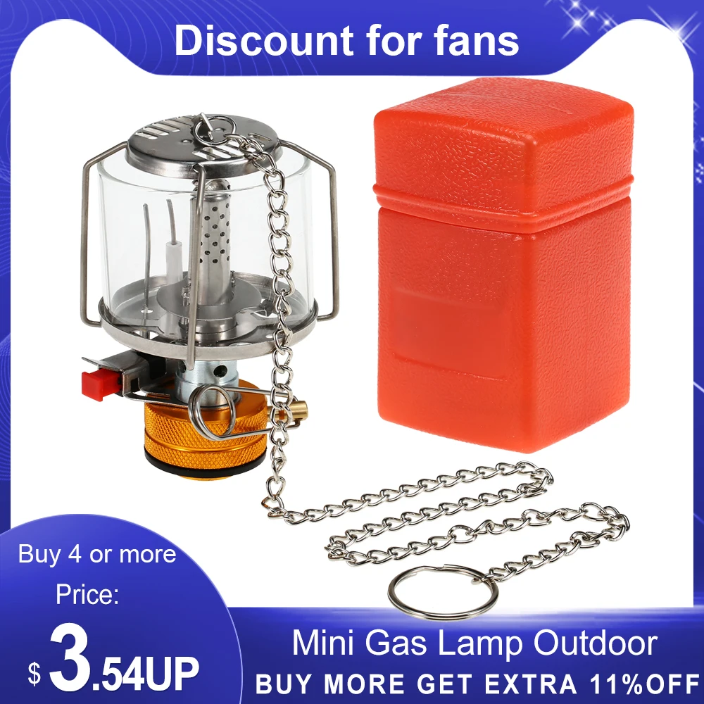 Mini Gas Lamp Outdoor Camping Lantern Tent Lamp Torch Hanging Glass ...