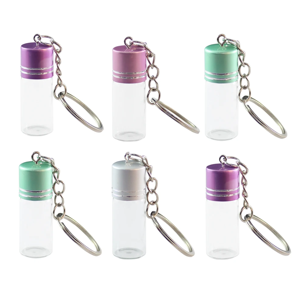 2PCS-Clear-Glass-Bottle-Key-ring-Pendant-Perfume-vials-keyring-Perfume ...