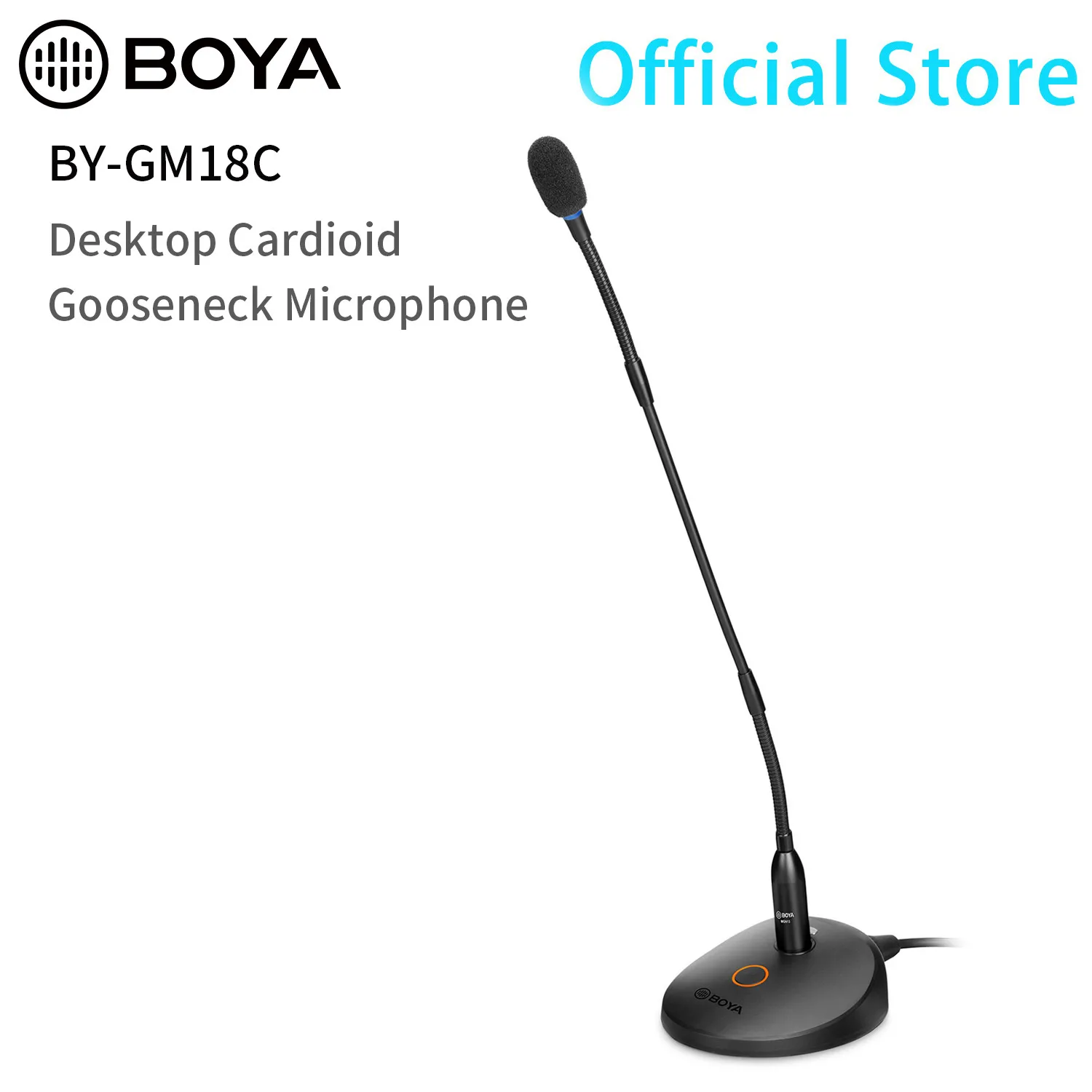 Boya By-gm18c Desktop Gooseneck Condenser Microphone Base Led Indicator ...