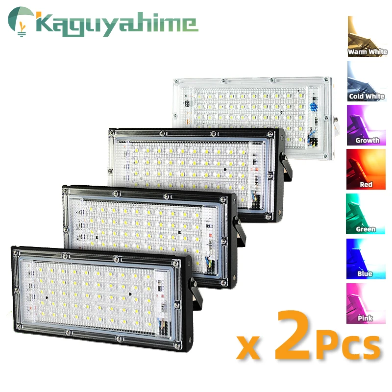 Kaguyahime-2Pcs-LED-Floodlight-Remote-50W-100W-Outdoor-LED-Flood-Light ...