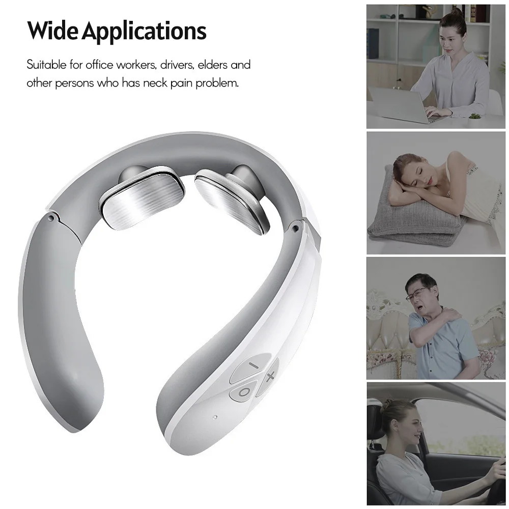 Blanc - Masseur électrique pour le cou et les cervicales, pour la Relaxation du cou, soulagement ...
