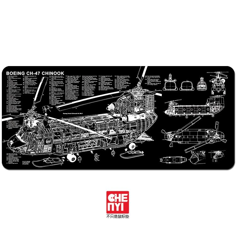 Teclado mecânico Mousepad 47 chinook ch boeing 900 400 4mm não ...