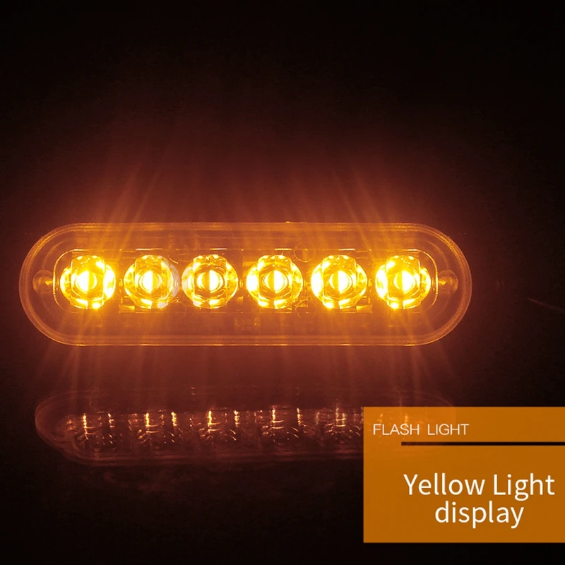 4Pc 6-LED Light Flash Emergency Car Vehicle Warning Strobe Flashing ...