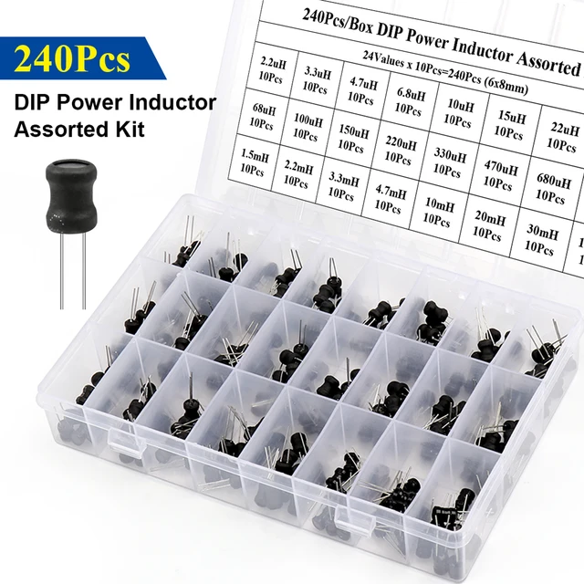 DIY Electronics Parts 60 Piece Inductor Assortment Kit - 20 Values From ...