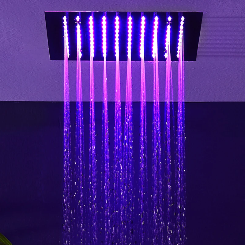Rainfall Shower Head 304 SUS Remote Control Light Shower Bathroom ...