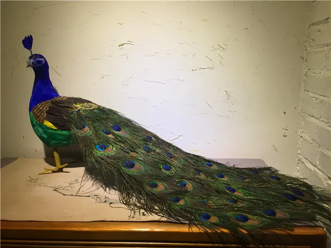 foam&feathers lifelike peacock large 80cm colourful peacock hard model ...
