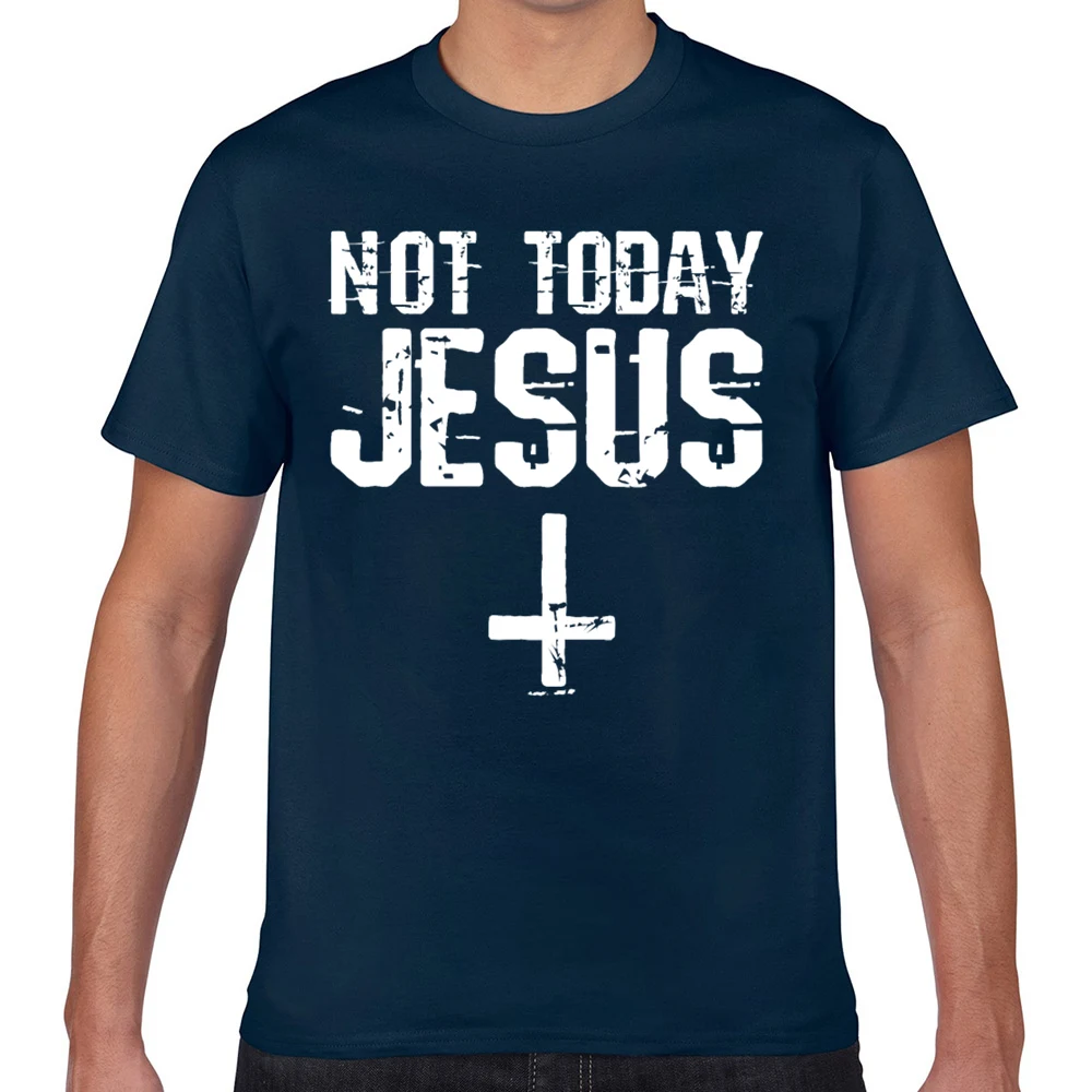 Tops T Shirt Men not today jesus satanic satan atheist Summer Harajuku ...