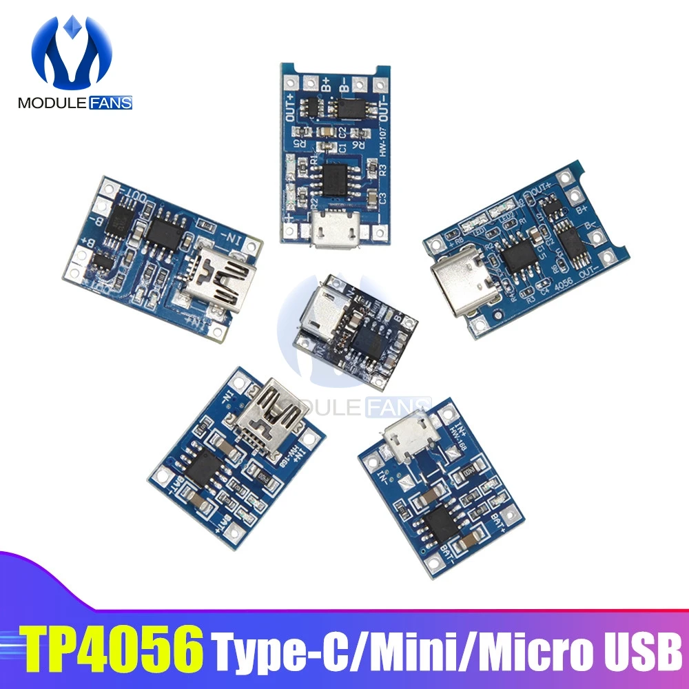 5PCS-set-Type-c-Micro-Mini-USB-5V-1A-18650-TC4056A-Lithium-Battery ...