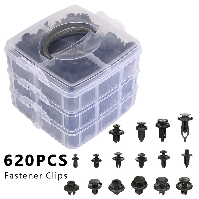 620 Pcs Auto Fastener Clip Car Retainer Kit Door Trim Panel Clips For ...