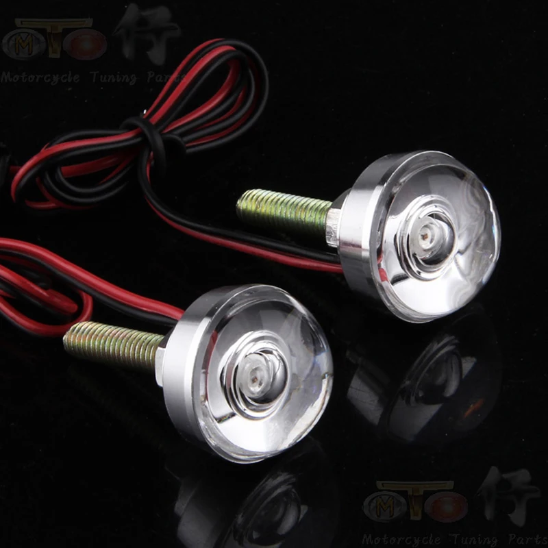 1 Pair 12v Led Mini Flashing Light Motorcycle License Frame Plate Rear ...